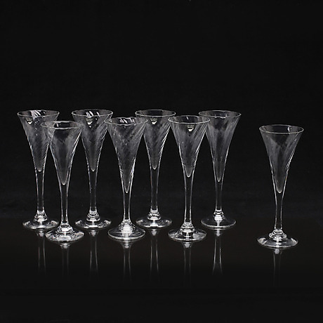 SNAPSGLAS, glas, 8 st, Gunnar Cyrén "Helena", Orrefors. Glas - Serviser ...