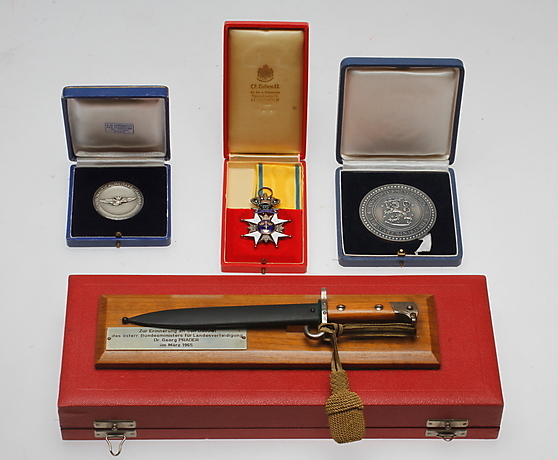 MINIATURE BAYONETS, COINS AND MEDALS, including silver. Coins, Medals ...