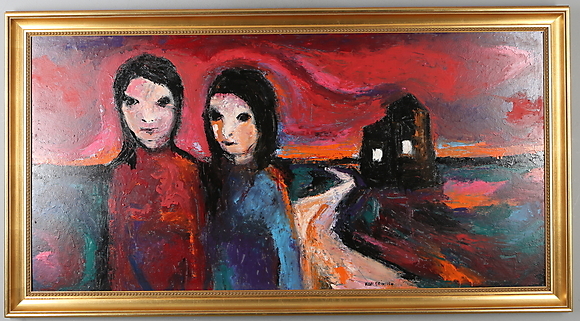 AXEL ERIKSSON. olja på pannå, signerad. Konst - Måleri - Auctionet