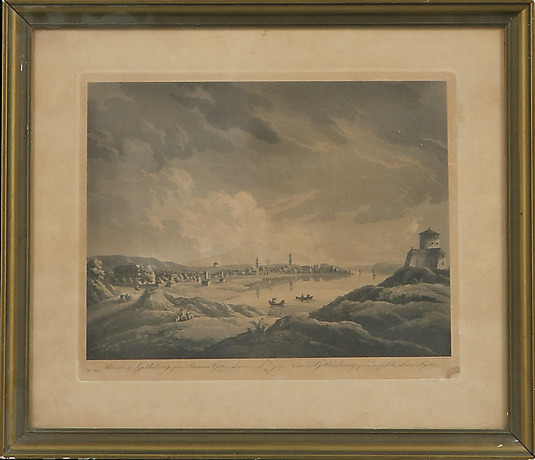 J F MARTIN. "View of Gothenburg from Skansen Götha Lejon", copper ...