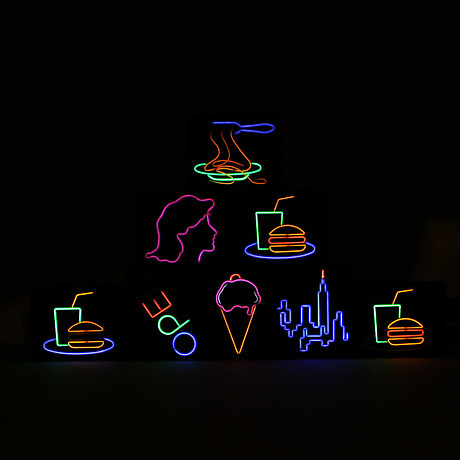 NEON SIGNS, "Fancy Neon", 8 pcs., Made in Hong-Kong, 1980s/90s ...