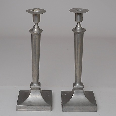 A PAIR OF CANDLESTICKS, PEWTER 19th century. Lighting & Lamps ...