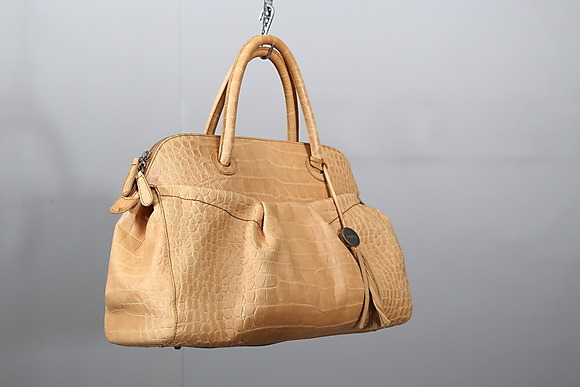TASCHE aus naturfarbenem, geprägtem Leder, Furla, Italien, 2000er Jahre ...