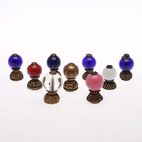 MANDARIN HAT BUTTONS, 9 pcs, China, Qing dynasty, 19th century ...