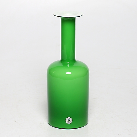 BOTTLE, glass, Otto Bauer, Holmegaard, Denmark, second half of the 20th ...