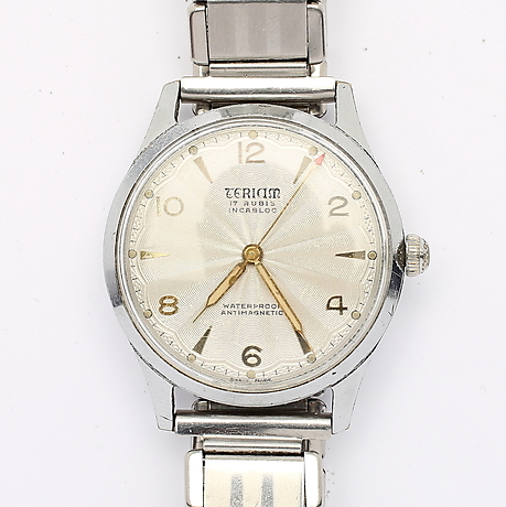 WRIST WATCH, steel, Teriam, second half of the 20th century. Clocks ...