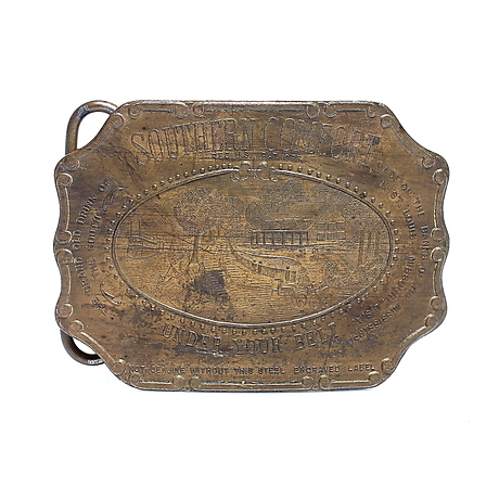 BELT BUCKLE / BELT BUCKLE, brass, "Southern Comfort under your Belt ...