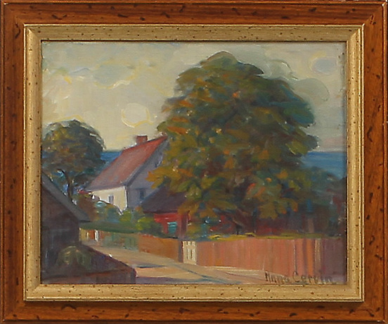 ANNA CERVIN. Street motif, oil on canvas, signed. Art - Paintings ...