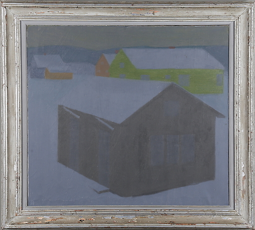 ARNE OLSSON. 'The outhouse', oil on canvas, monogram signed. Art ...