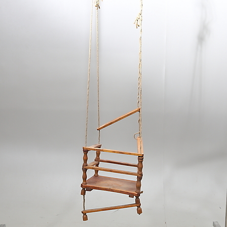SWING, wooden with rope, early 20th century. Toys - Auctionet