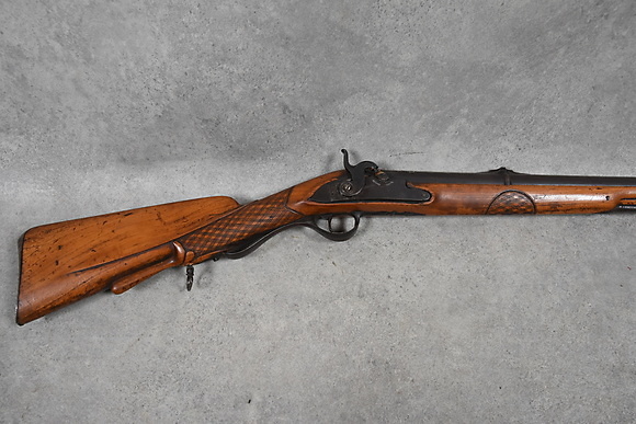 BLOCK RIFLE, for hunting, net cut, inlays in the barrel early 19th ...