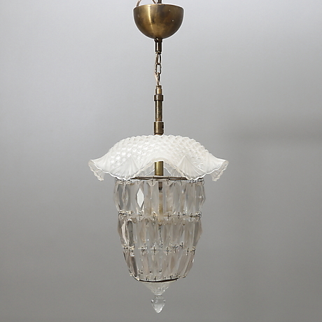 HALL LAMP, covered with prisms, first half of the 20th century ...