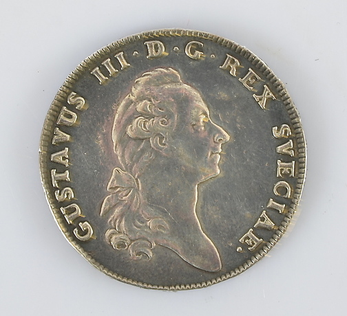 1 RIKSDALER 1780. Gustavus III. DG REX SVECIAE. Mynt, Medaljer ...