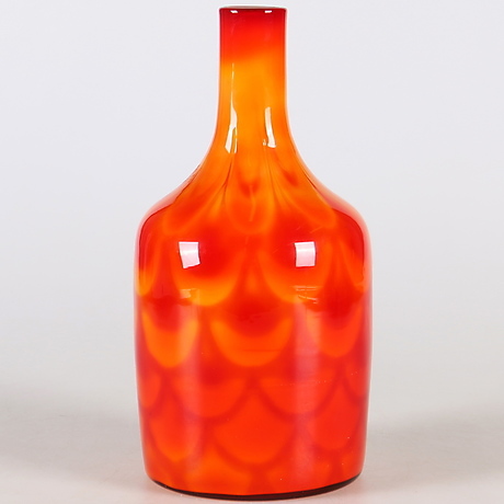 VASE, glass, "Peacock", Elme glassworks. The second half of the 20th ...