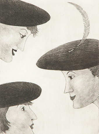 EVA REX. "Hat meeting", etching, signed. Art - Engravings & Prints ...