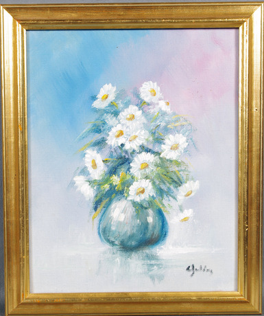 CARL JULIUS. Flower still life, oil on canvas. Art - Paintings - Auctionet