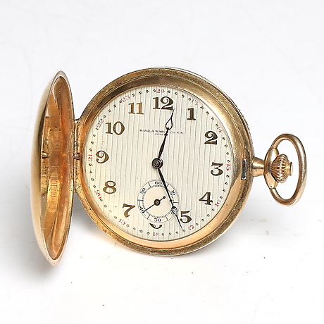 POCKET WATCH, gold double, savonette Havila Watch & Co. early 1900's ...