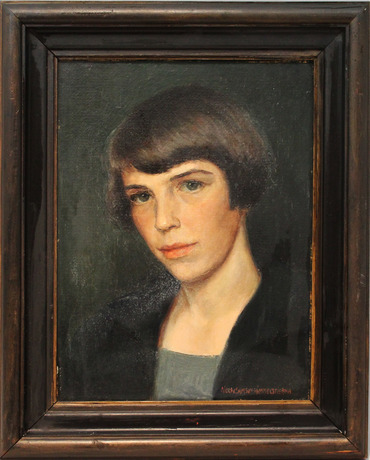 NORA VON SAMSON-HIMMELSTJERNA. „Porträtstudie“. Holzplatte geölt ...