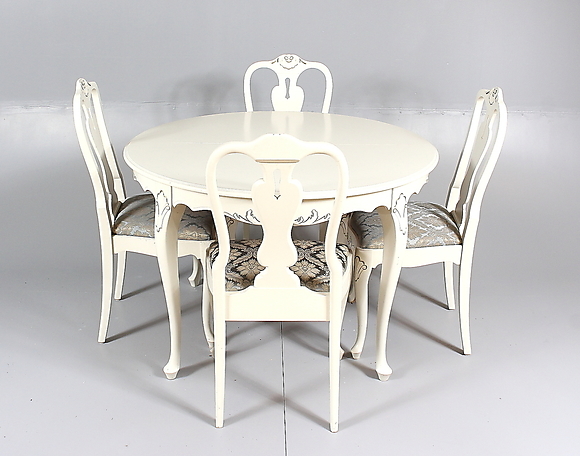 DINING ROOM GROUP, table and 4 chairs, latter half of the 20th century ...