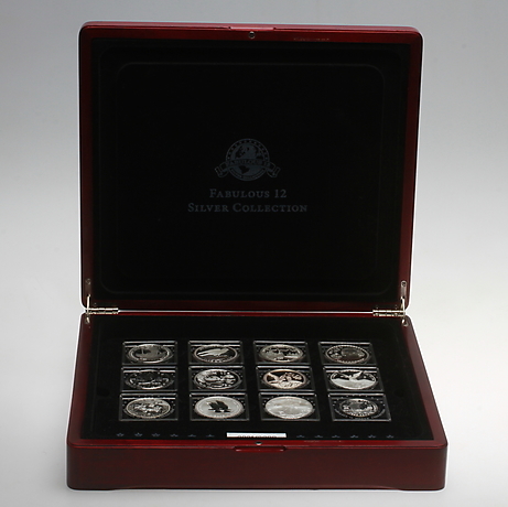 COMMEMORATIVE COIN, 12 parts, "Fabulous 12 silver collection", 2921/ ...