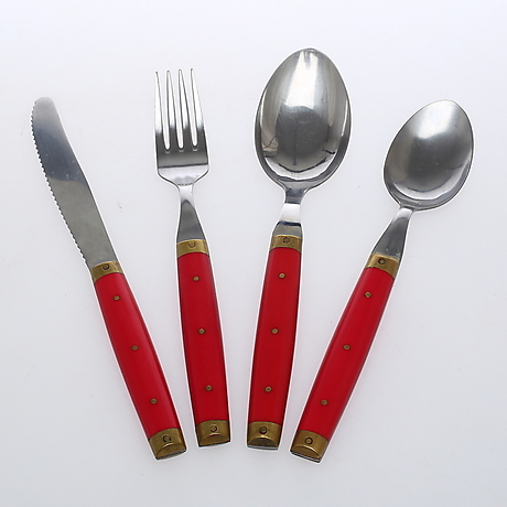 CUTLERY, 20 pieces, stainless steel and plastic, Melron, France ...