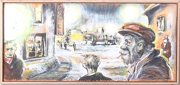EDDIE HAMMARSTRÖM. Nyhavn, Denmark, mixed media, signed and dated. Art ...