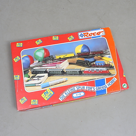 ROCO Train set 21031 with diesel locomotive, 6 carriages, rails, gears ...