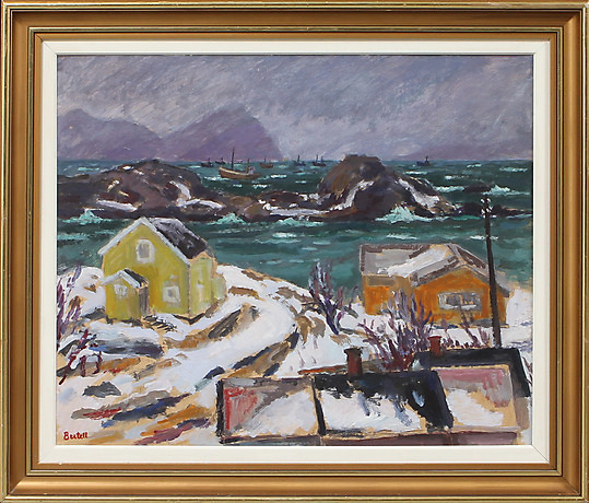 BERTIL BERTELL. Motif from Svalbard, oil on Board, sign. Art ...