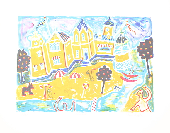 IAN RUSTH. COLOR LITHOGRAPHIC SHEET 33/120, Ian Rust, "Evening bath ...