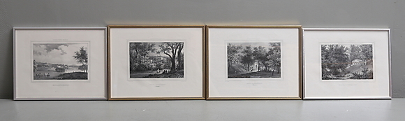 C J BILLMARK. Efter. 4 Litografier ur "Stockholms pittoreska omgifningar" Tryckt av Lemercier ...