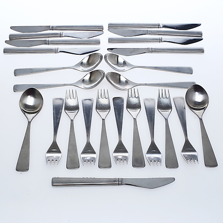 CUTLERY, 24 pieces, steel, "Maya", Tias Eckhoff, Norstaal. Silver ...
