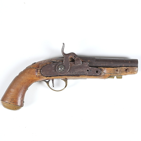 BLOCK PISTOL, full stock, 19th century. Weapons & Militaria - Guns ...