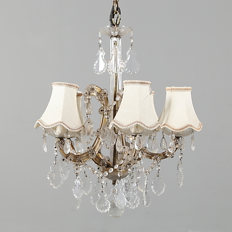 CEILING CHANDELIER in Venetian style, glass and metal, second half of the 20th century. Lighting ...