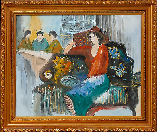 MARY VARLEY. Figure scene, oil on canvas, signed. Art - Paintings ...