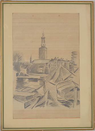 ERIK GERELL. Pencil drawing. Art - Drawings - Auctionet