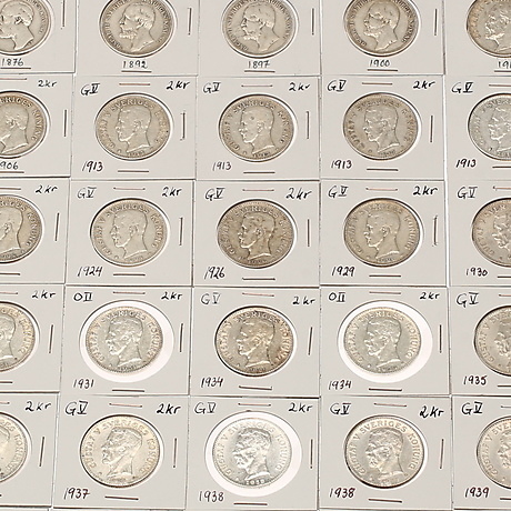 MYNT 2 kr, 30 st, silver. Mynt, Medaljer & Frimärken - Mynt - Auctionet