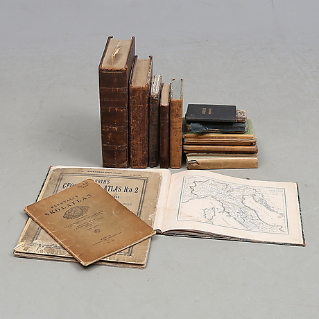 LIBROS, 19 artículos, incluido libro de mapas, libro de texto de ...