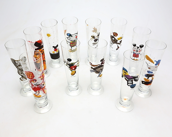 BEER GLASS, 12 pieces, Lasse Åberg, 19/2000s. Glass - Tableware - Auctionet