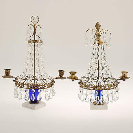 BORDSLYSTRAR, 2 st. 1900-tal. Belysning & Lampor - Övrig belysning ...