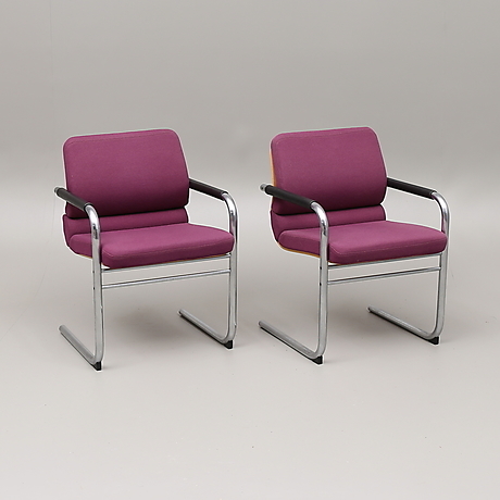 ARM CHAIRS, a pair, steel tubes and bentwood, 1980s. Furniture ...