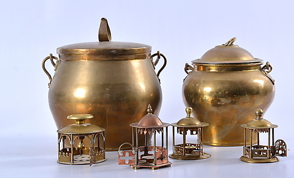 BRASS OBJECTS, 6 parts, 1900s. Silver & Metals - Pewter, Brass & Copper ...