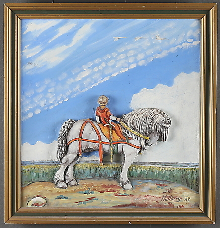 KARL LEVIN HOLLBERG. "Pojke tittar på fåglar". Efter Johan Bauer ...