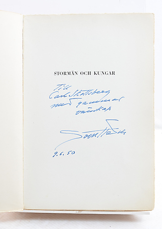 HEDIN, SVEN / CARL SKOTTSBERG. Great men and kings. 1950. inscribed by ...