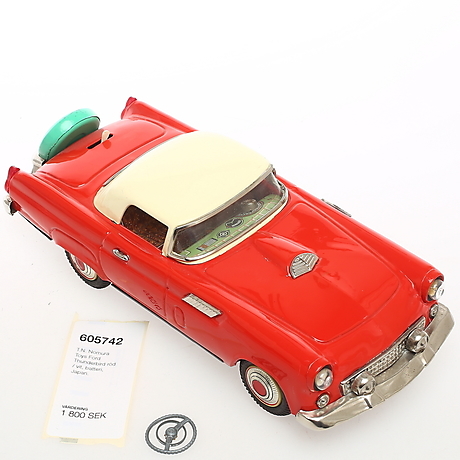 T.N. Nomura Toys Ford Thunderbird röd / vit, batteri, Japan. Leksaker ...