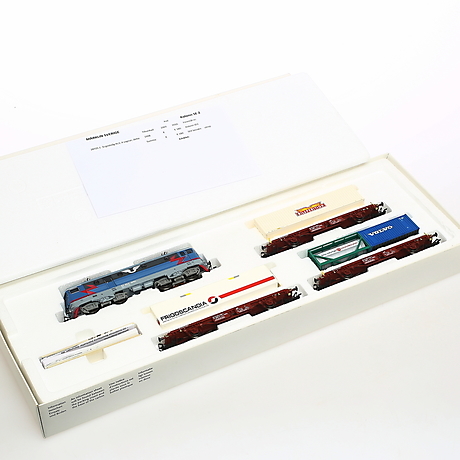 MÄRKLIN 28725.1 SJ GODSTÅG RC3, 3 VAGNAR, DELTA . Originalkartong ...