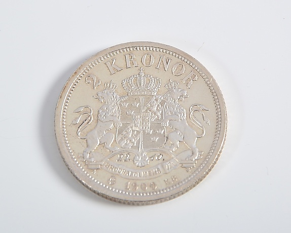 COIN, silver, 2 SEK Oscar II, Sweden/Norway, 1900. Coins, Medals ...