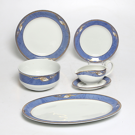 SERVISDELAR, 25 delar, porslin, "Magnolia Blue", design Flemming ...