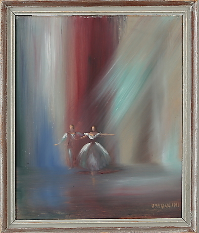 ALBERTO SPADOLINI. 2 pieces, Dansöser, oil on Board, signed. Art ...