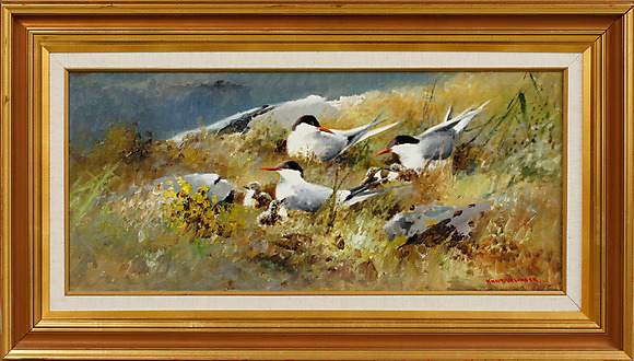 KNUT VALINDER. Maidens with children, oil on canvas, signed. Art ...