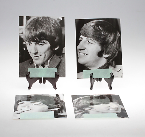 PHOTOGRAPHS, 4 pcs, press photos from the Beatles visit to Sweden in ...